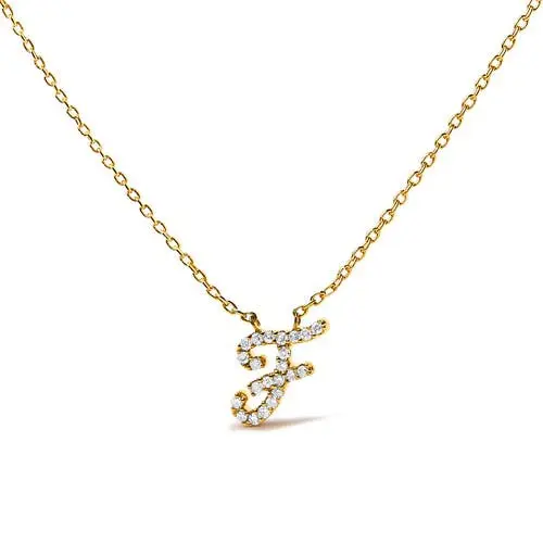 HAUS OF BRILLIANCE 10k Gold Diamond Accent Initial Pendant Necklace - Yellow | F